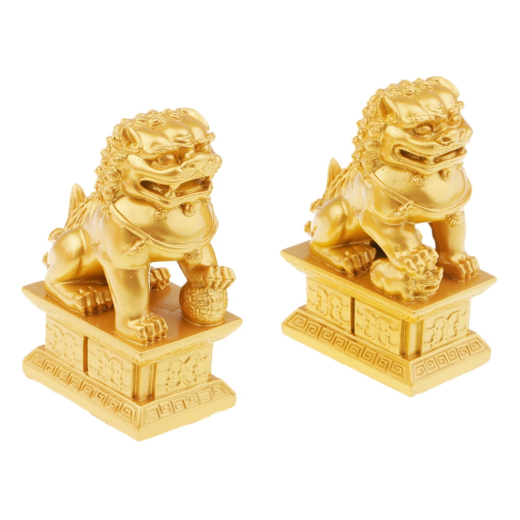 Feng Shui Lion Statues Home Protection Lions Figurine Lion Statue Pai ...