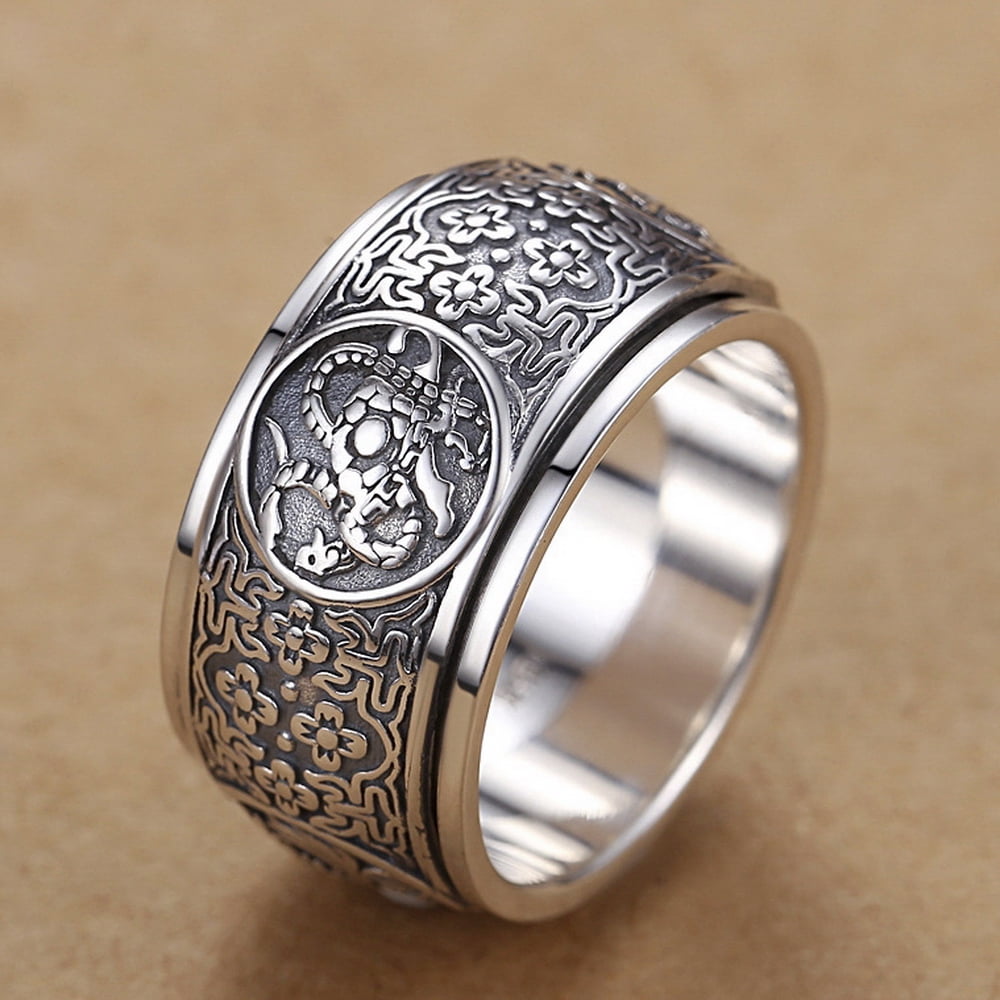 Feng Shui Lucky Ring, 925 Sterling Silver Four Symbols Ring, Chinese ...