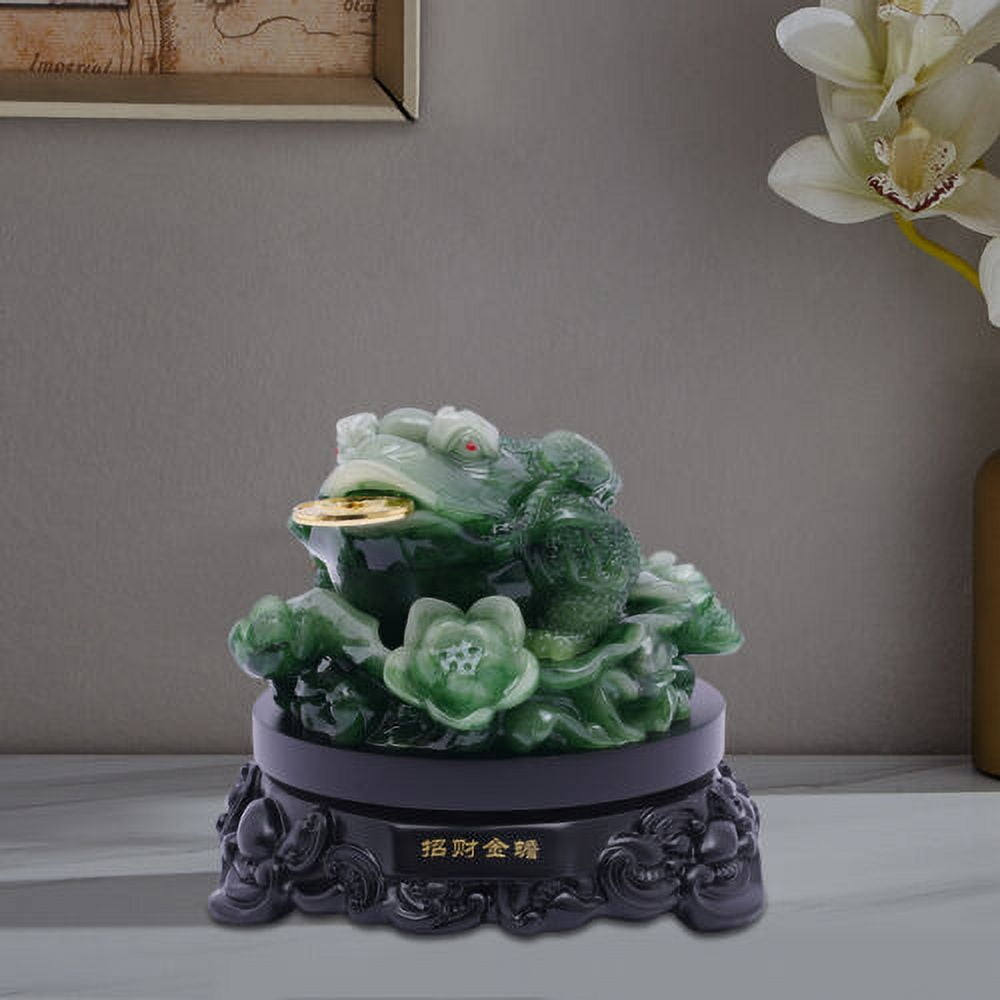 Feng Shui Money Frog Black Jade Three Legged Lucky Wealth Toad Statue ...