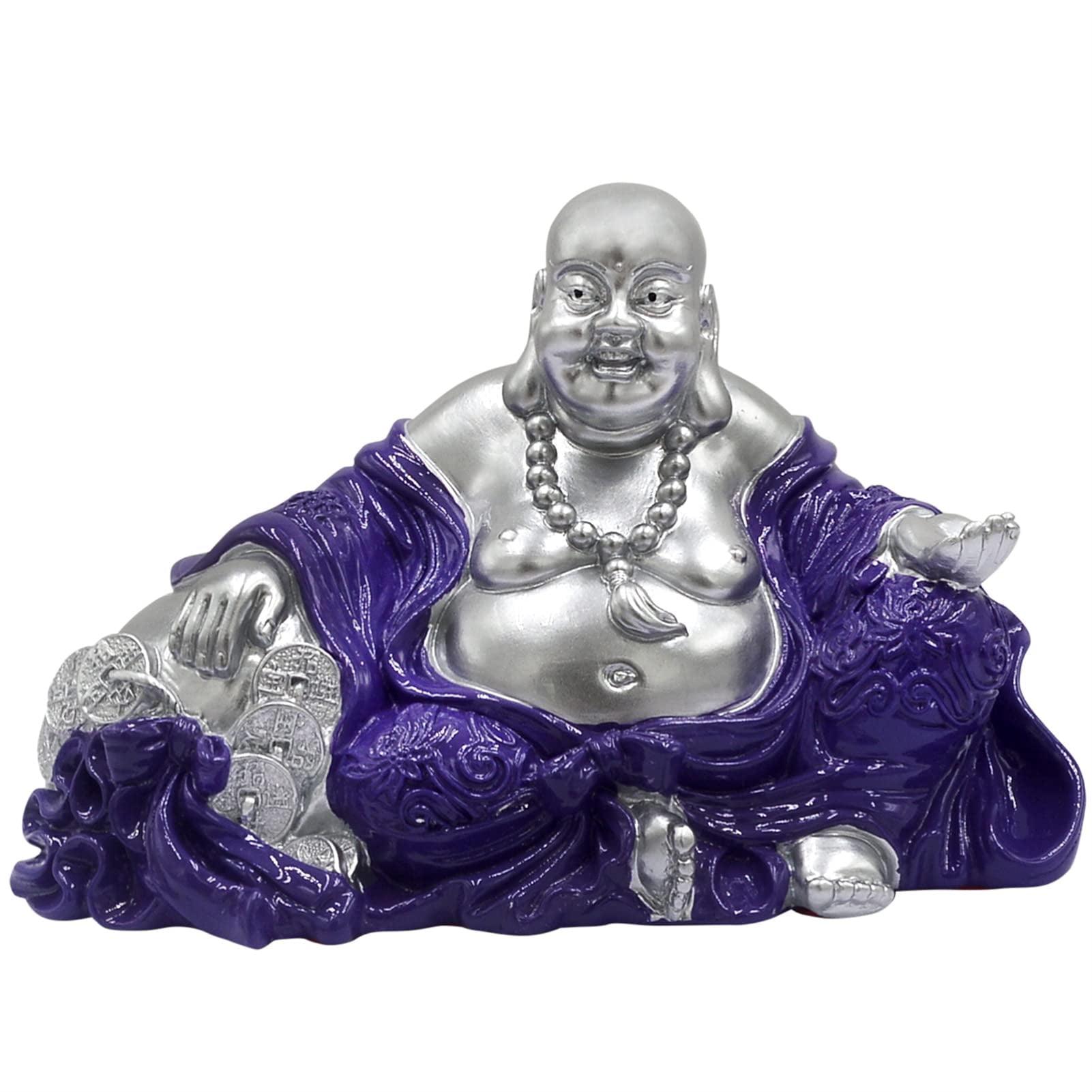 Feng Shui “NGAN Chee” Laughing Buddha Statue in Royal Purple Home ...