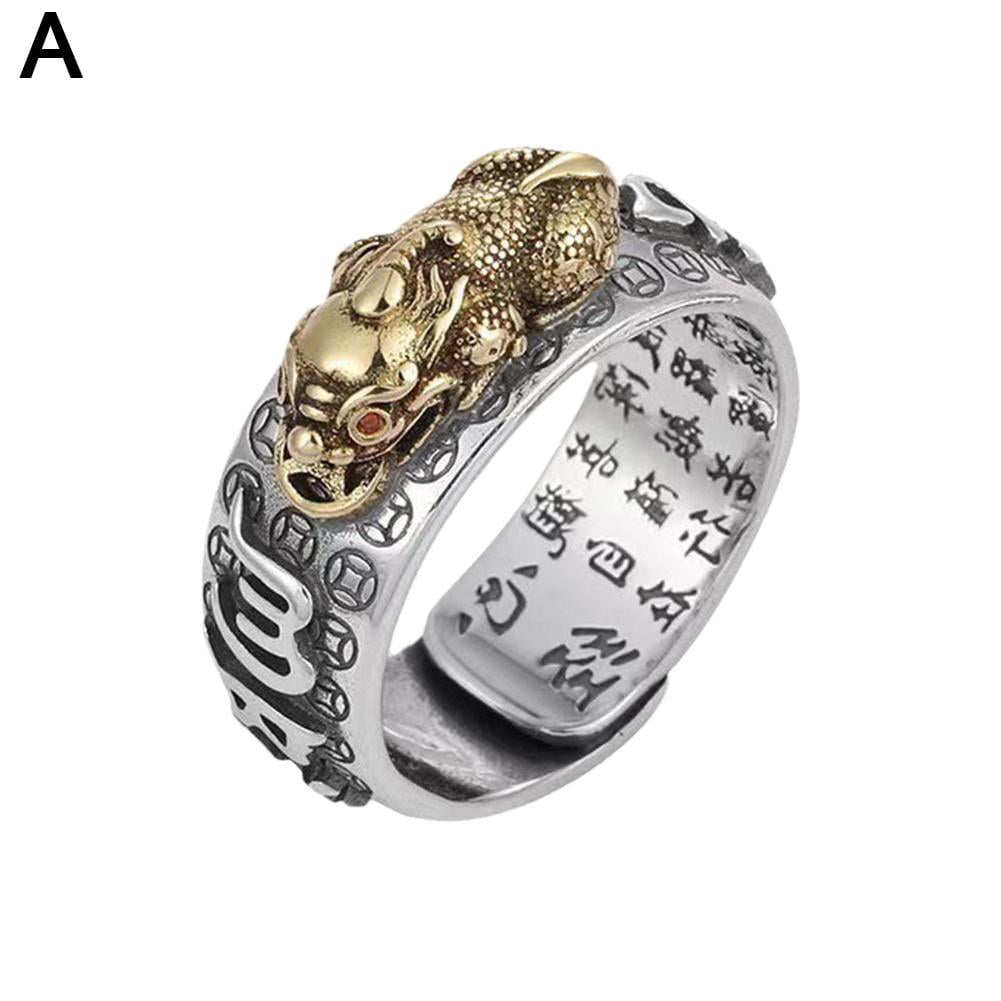Feng Shui Plated Wealth Lucky Rings Buddhist Jewelry NEW Adjustable ...