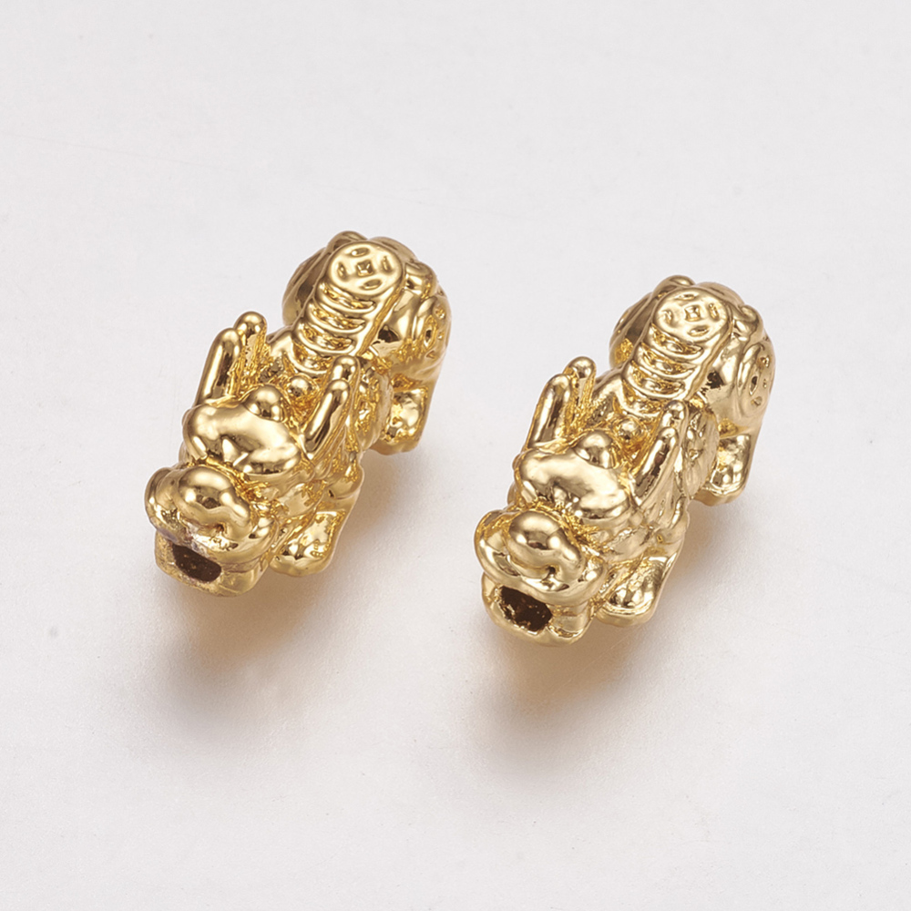 Feng Shui Real 24K golden Plated Alloy Beads with Chinese Character Cai ...