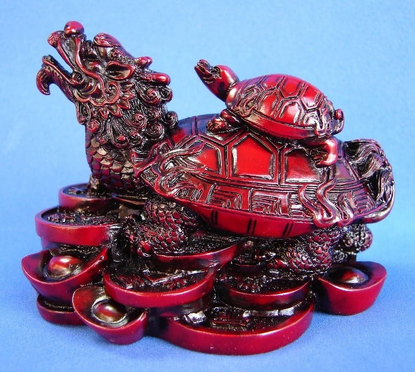 Feng Shui Red Dragon Turtle Statue - Walmart.com
