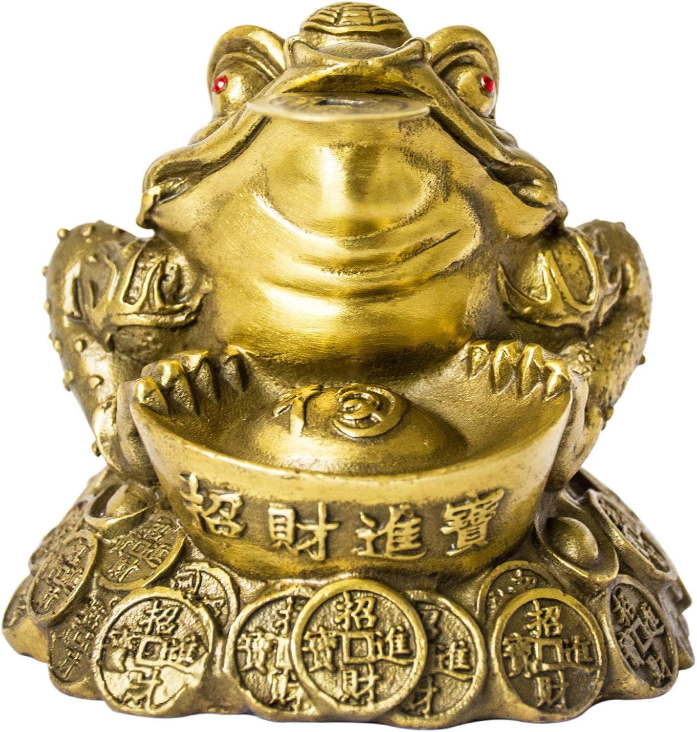 Feng Shui Three Legged Wealth Statue Lucky Toad Sculptures Money Brass ...