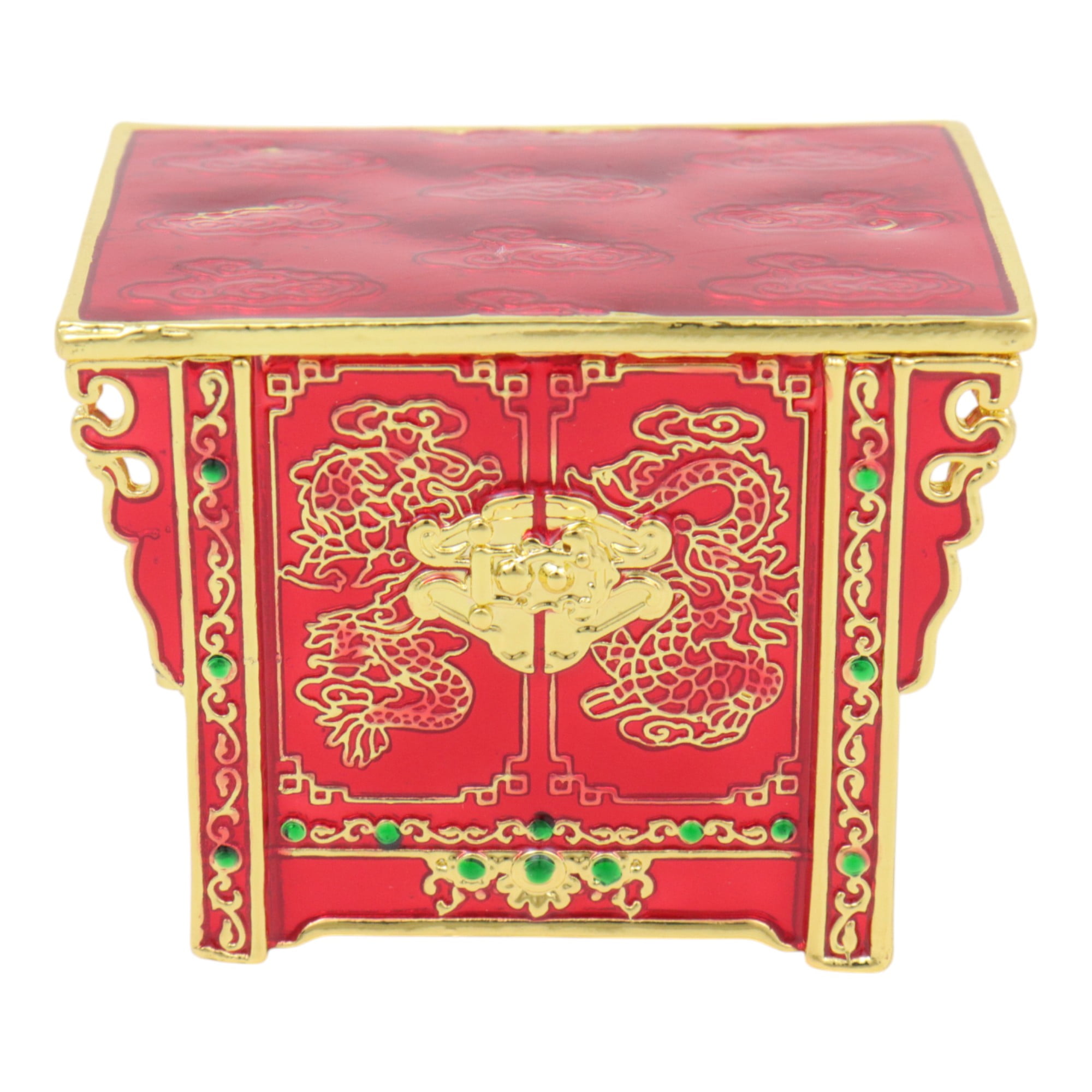 Feng Shui Treasure Chest With Double Dragon - Red - Walmart.com