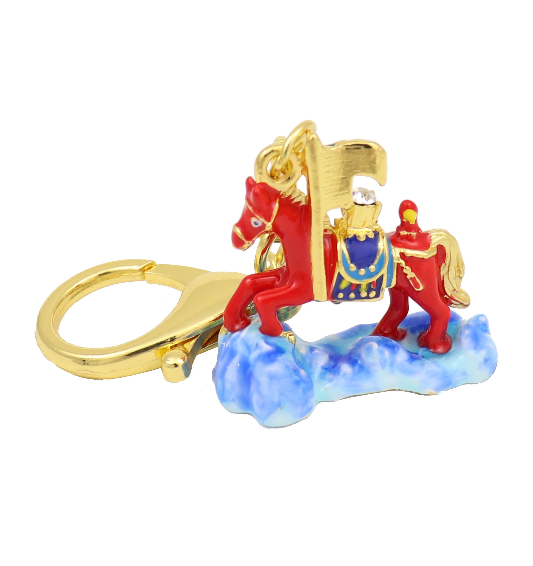 Feng Shui Victorious Windhorse Carrying A Jewel Amulet Keychain ...