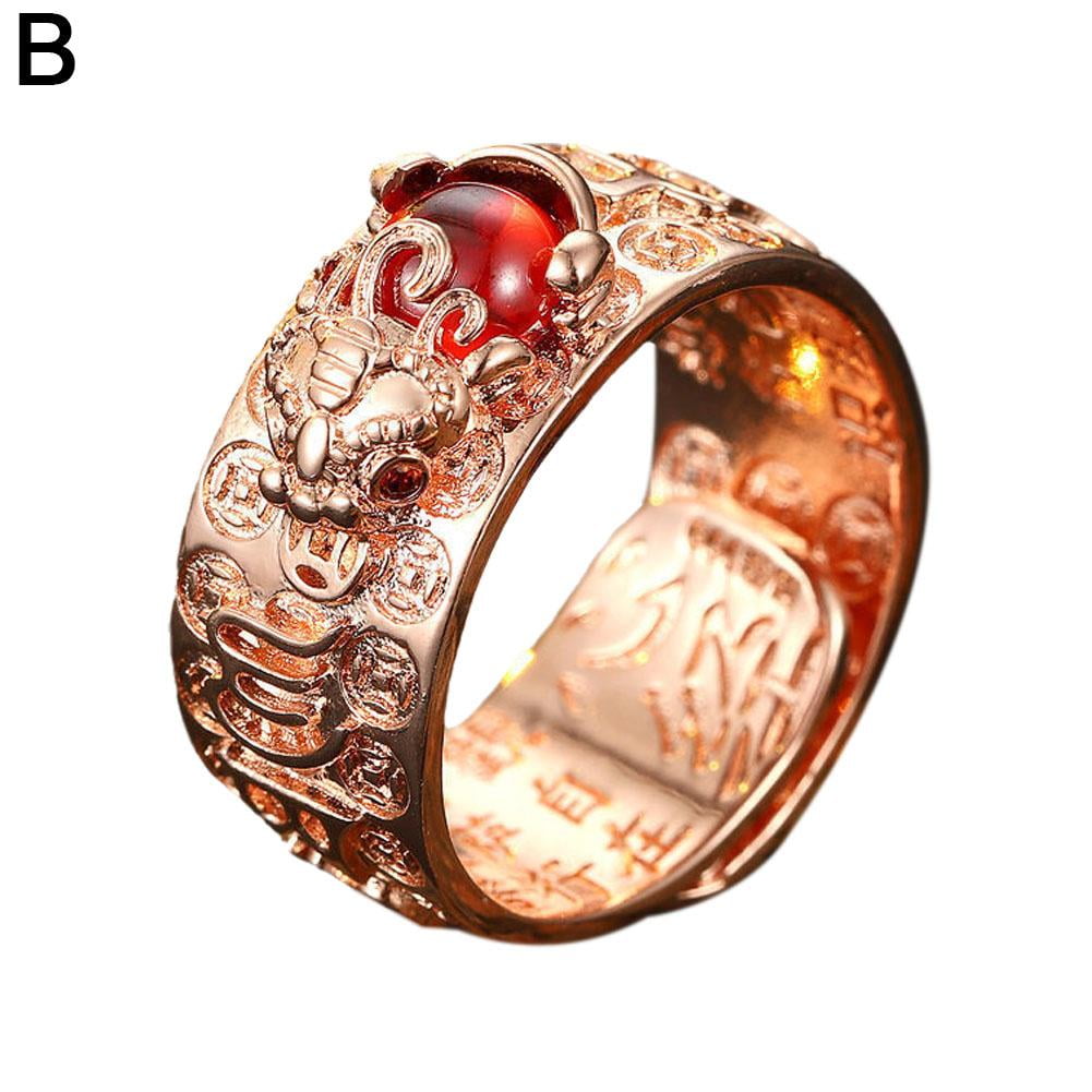 Feng Shui Wealth Adjustable Ring Buddhist Mantra Attract Wealth Lucky ...