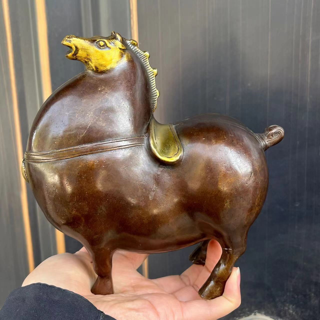 Feng Shui Wealth Copper Carving Good Luck money Fat horse Statue ...