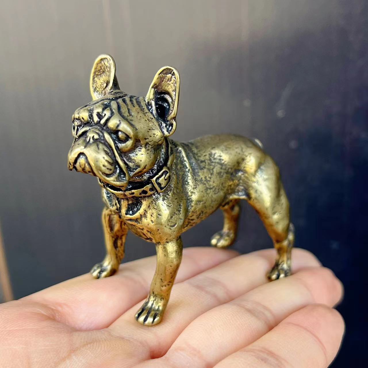Feng Shui Wealth Copper Carving Lucky money Dog Statue Sculpture, Asian ...