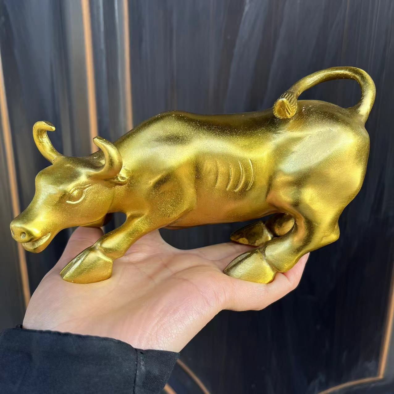 Feng Shui Wealth Copper Carving Lucky money Fat OX Bull Statue ...
