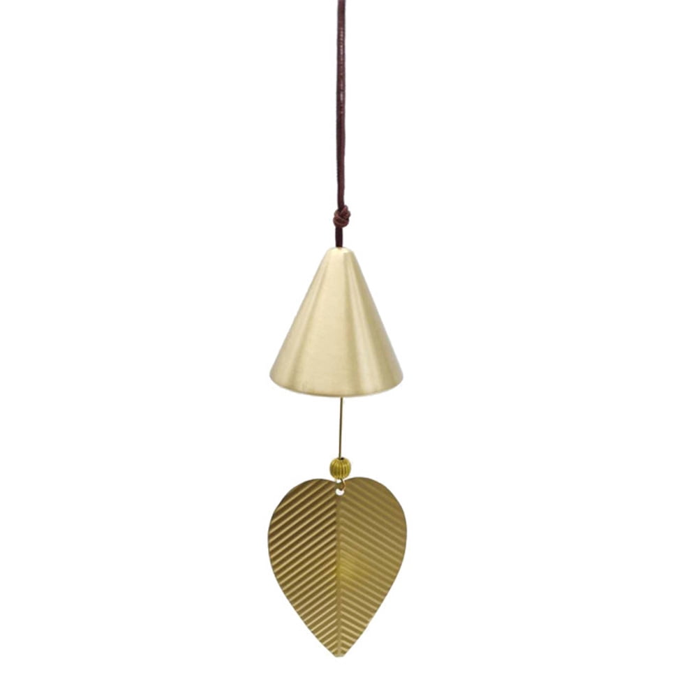 Feng Shui Wind Chime Gold Leaf Hanging Bell for Good Luck Wealth and ...