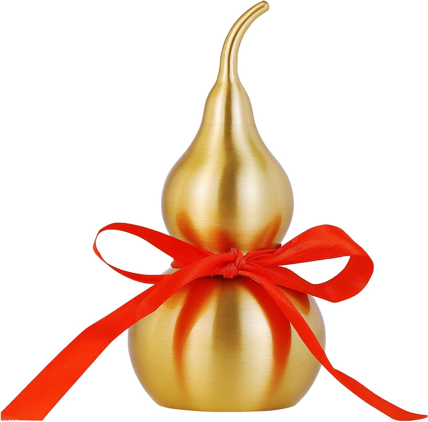 Feng Shui Wu Lou Brass Gourd with Red Luck Strip for Charm Prosperity ...