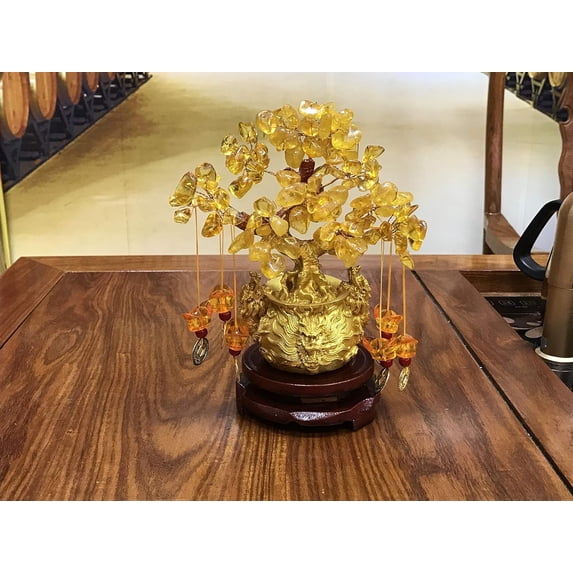 Feng Shui Yellow Crystal Tree/Yellow Crystal Money Tree and Yellow ...