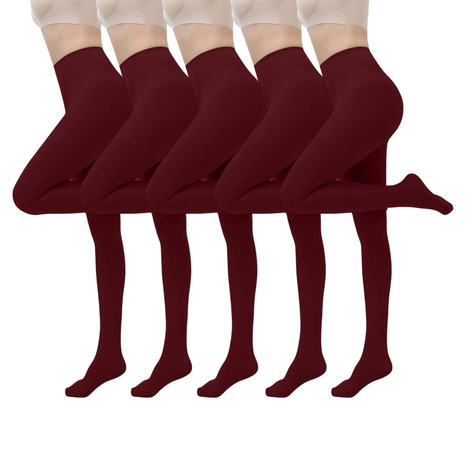 Fengactive 5 Pairs Women's Solid Color Tights Soft Opaque Microfiber ...