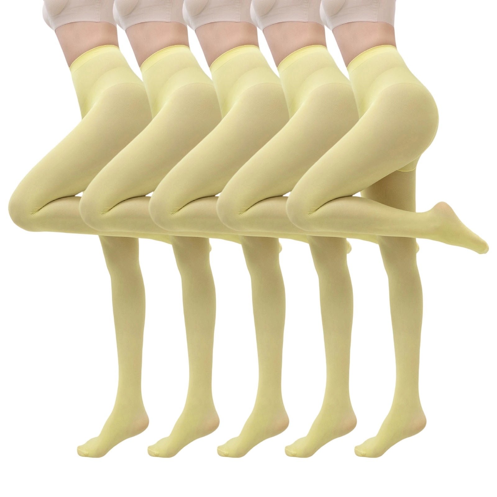 Fengactive 5 Pairs Women's Solid Color Tights Soft Opaque Microfiber ...