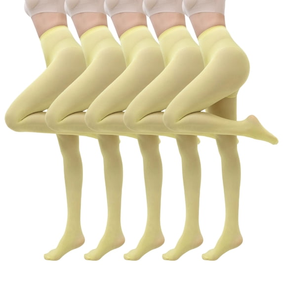 Fengactive 5 Pairs Women's Solid Color Tights Soft Opaque Microfiber ...
