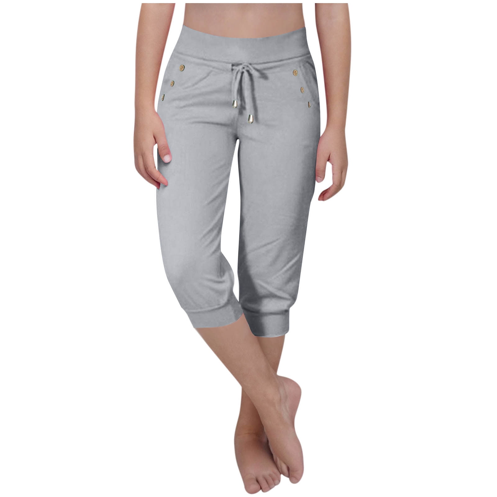 Fengactive Little Boy Girls Straight Leg Capri Pants High Waisted ...