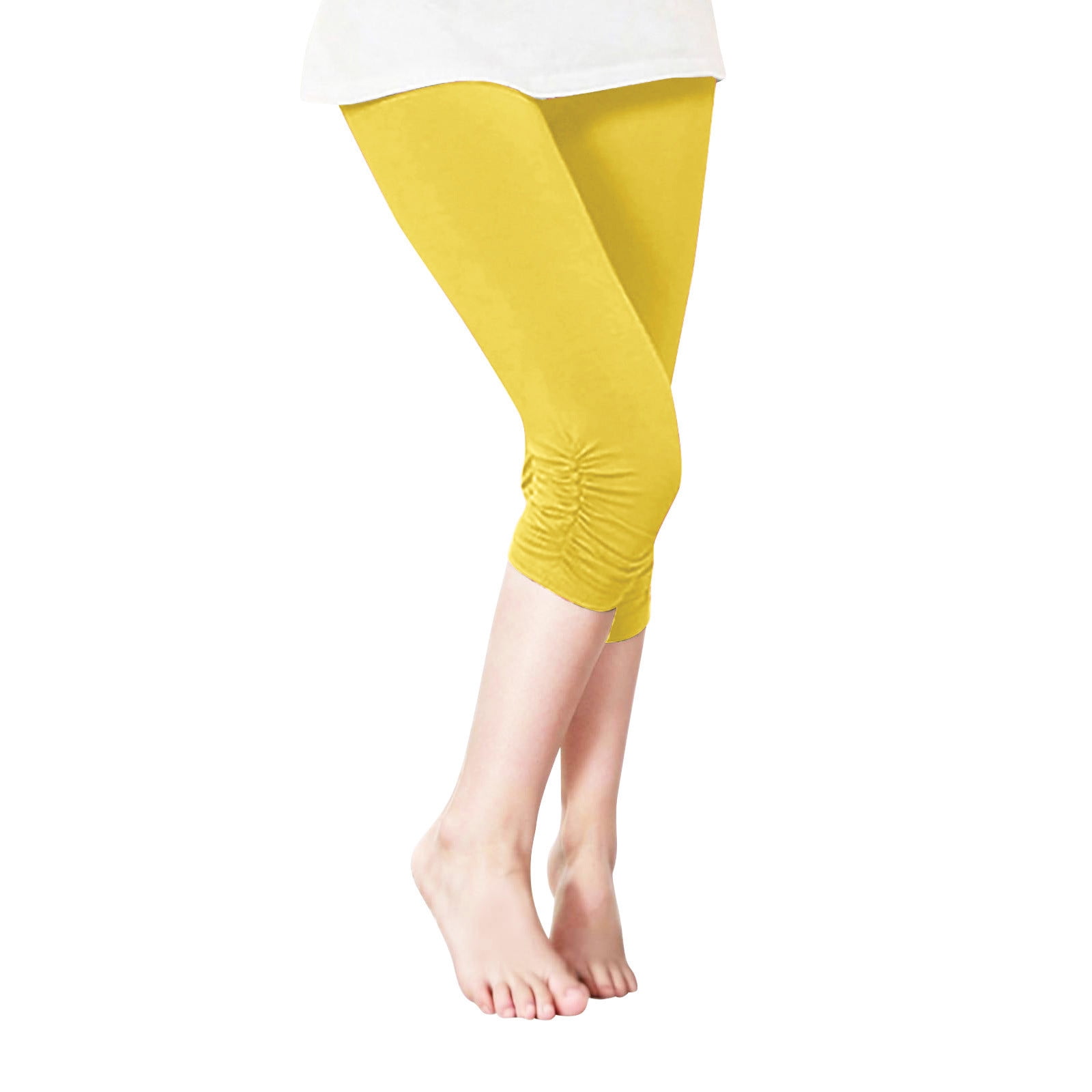 Fengactive Little Girls Slim Fit Yoga Capri Leggings High Waisted ...