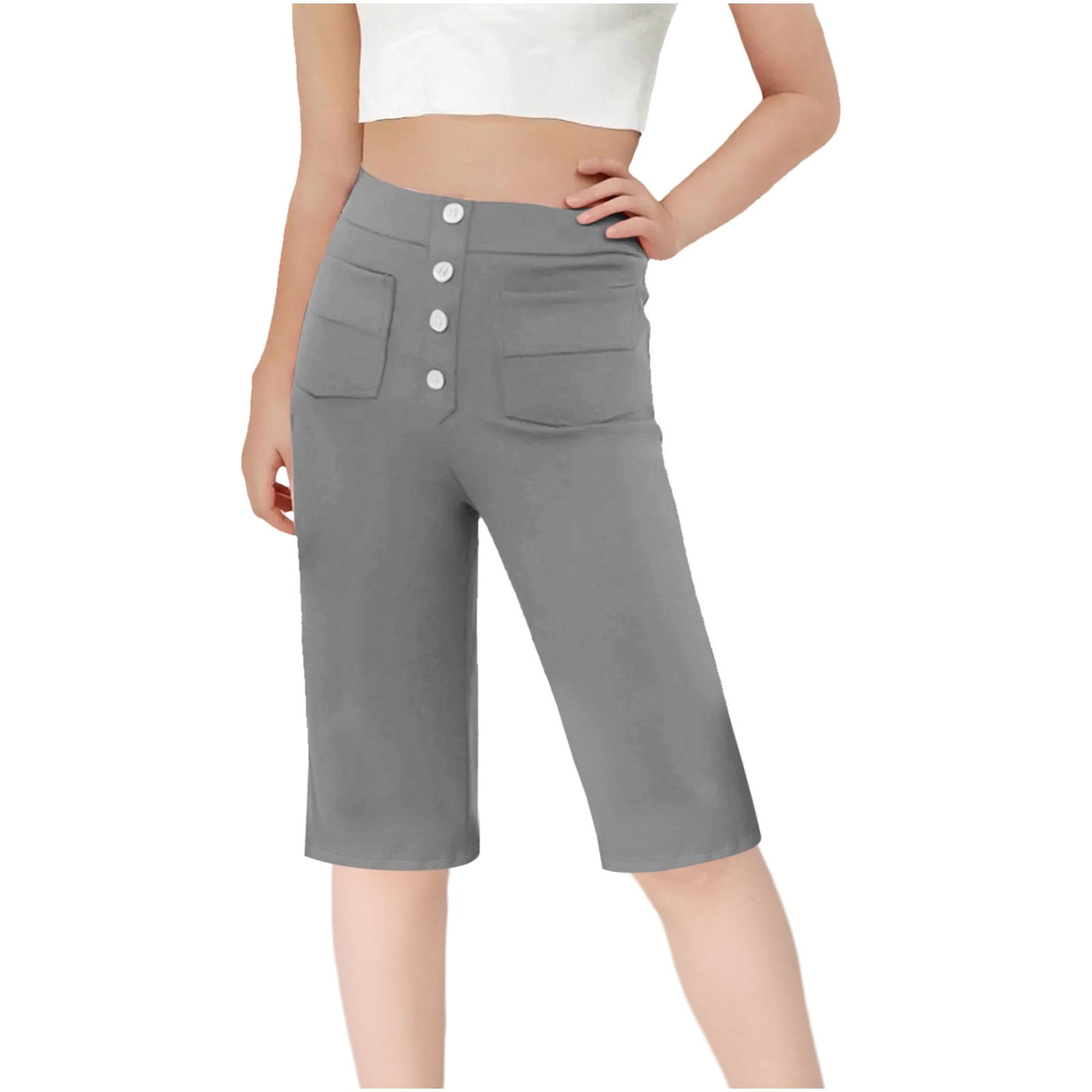 Fengactive Little Girls Straight Leg Yoga Capri Pants High Waisted ...