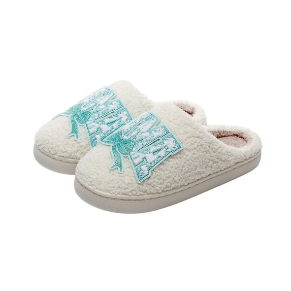 Fengactive Mens Womens Christmas Pattern Winter Sherpa Slippers Warm ...