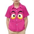 Fengactive Toddler Boys Girls Funny Face Graphic Short Sleeve Button ...