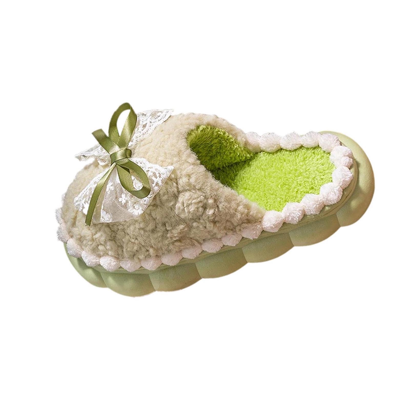 Fengactive Women's Cute Butterfly Fuzzy Slippers Winter Plush Closed ...