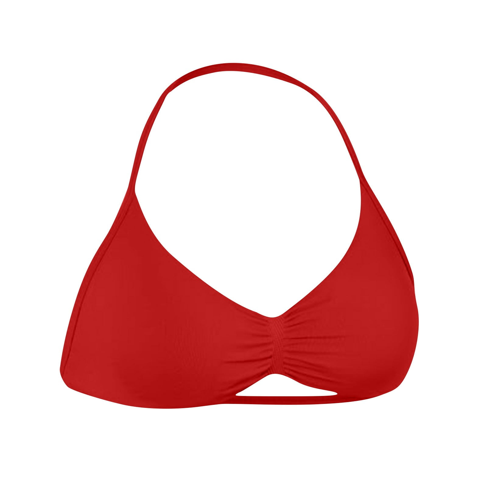 Fengactive Women's Seamless Halter Sports Bra Open Back Padded Gym ...