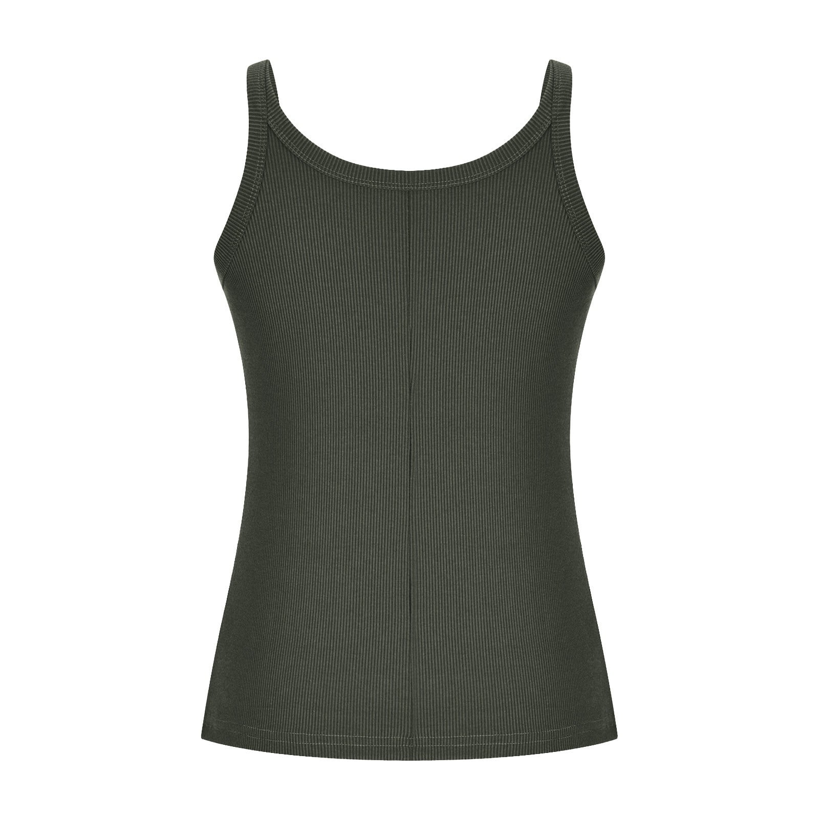 Fengactive Women's Sleeveless Tank Top Form Fitting Scoop Neck Ribbed ...