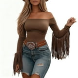 Fengactive Women's Western Cowgirl Off The Shoulder Fall Long Sleeve ...
