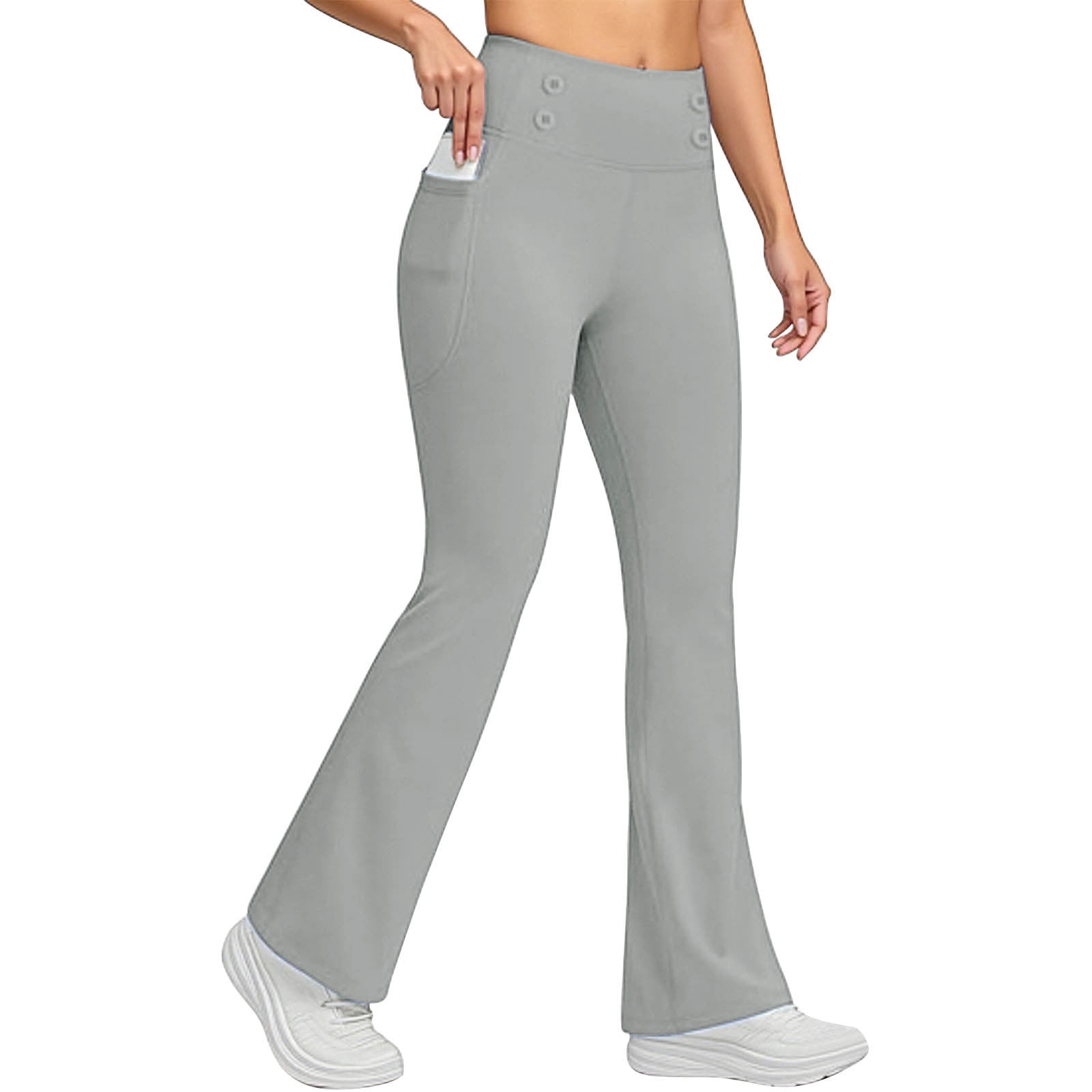 Fengactive Women's Yoga Pants with Pockets High Waisted Flare Leggings ...