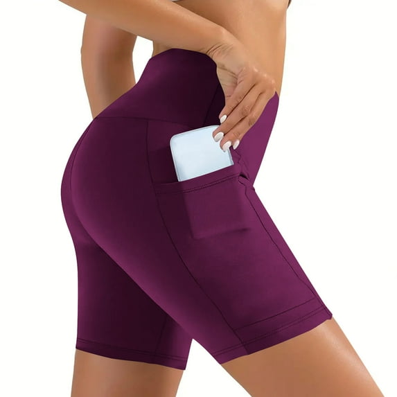 Fengactive Womens Sport Shorts with Pockets Yoga Workout Gym Bike ...
