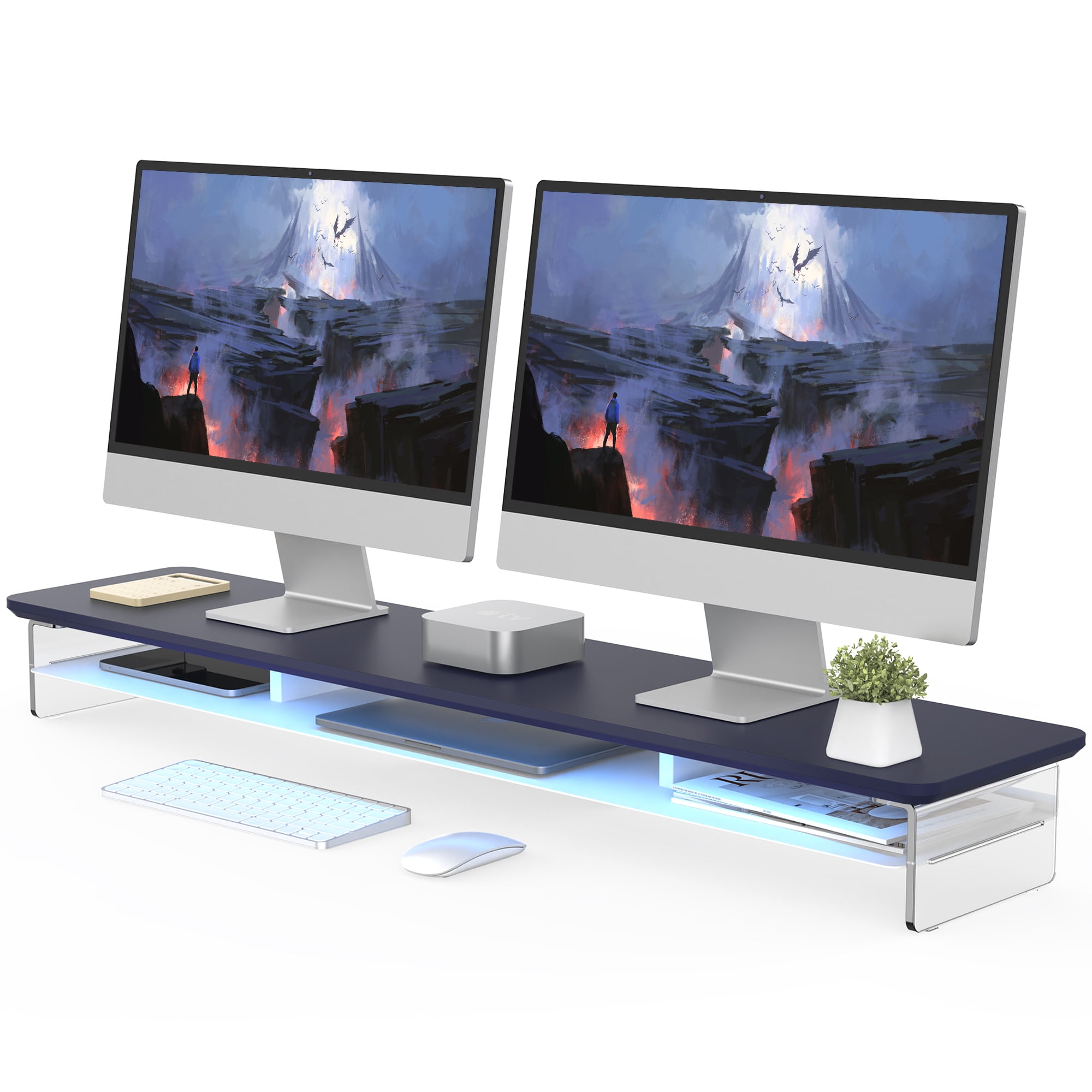 Fenge Acrylic Monitor Stand Riser, 42.5 Inch Monitor Stands Shelf with ...