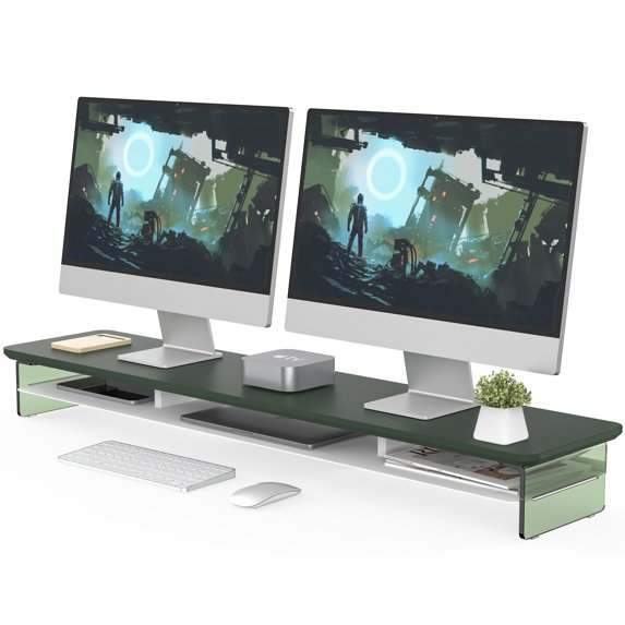 Fenge Acrylic Monitor Stand Riser, 42.5 Inches Dual Acrylic Monitor ...