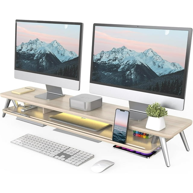 Fenge Dual Monitor Stand, Monitor Stands Riser for 2 Monitors, 42.5 ...