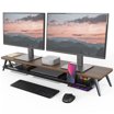 Fenge Dual Monitor Stand, 42.5 Inch Monitor Riser with 12 Color LED ...