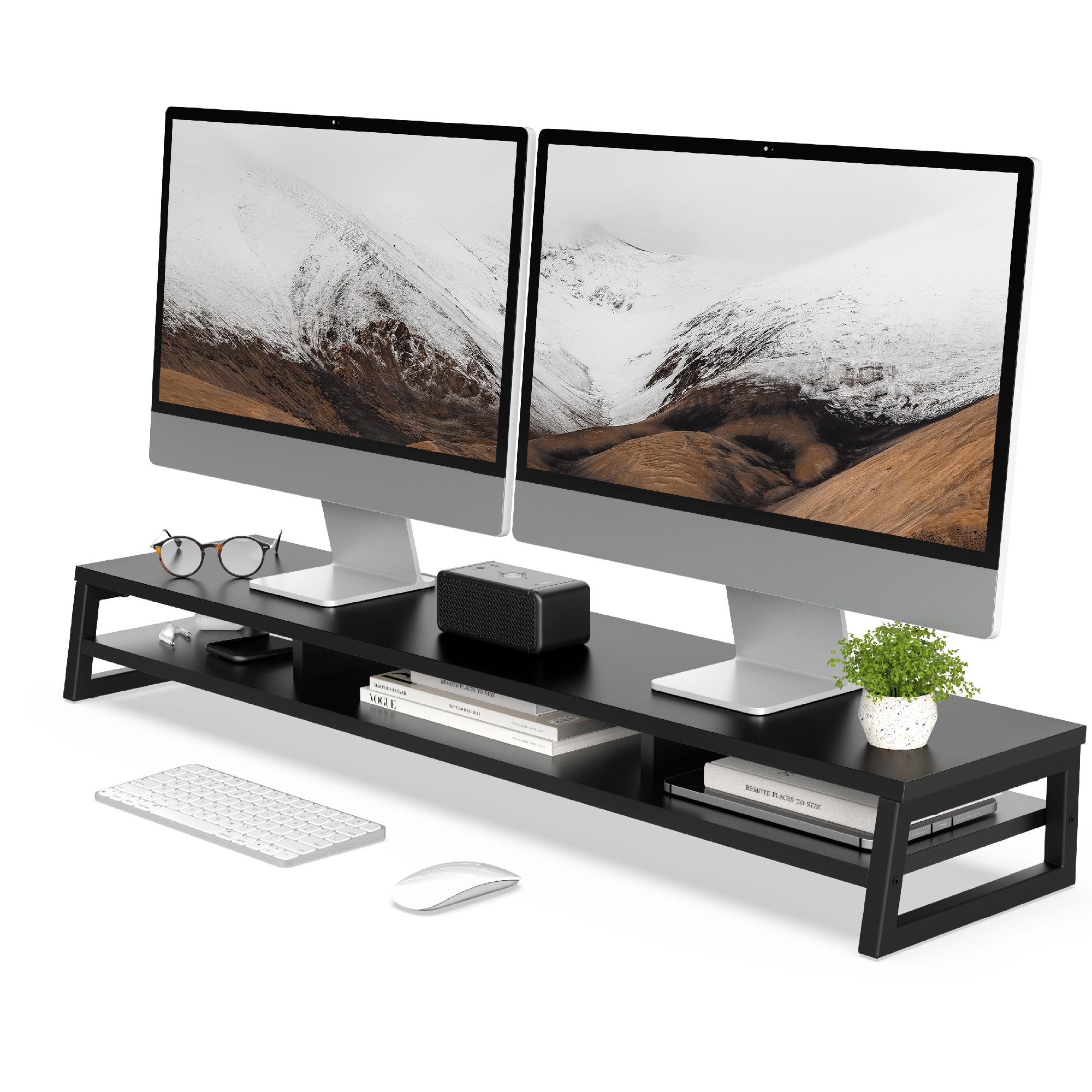 Fenge Dual Monitor Stand Riser for Desk, 42.5in Large Monitor Stands ...
