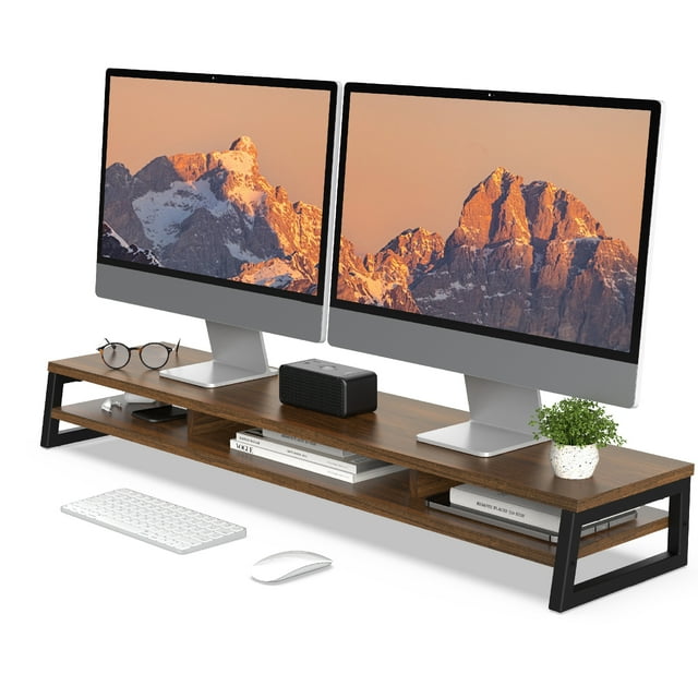 Fenge Dual Monitor Stand Riser for Desk, 42.5in Large Monitor Stands ...