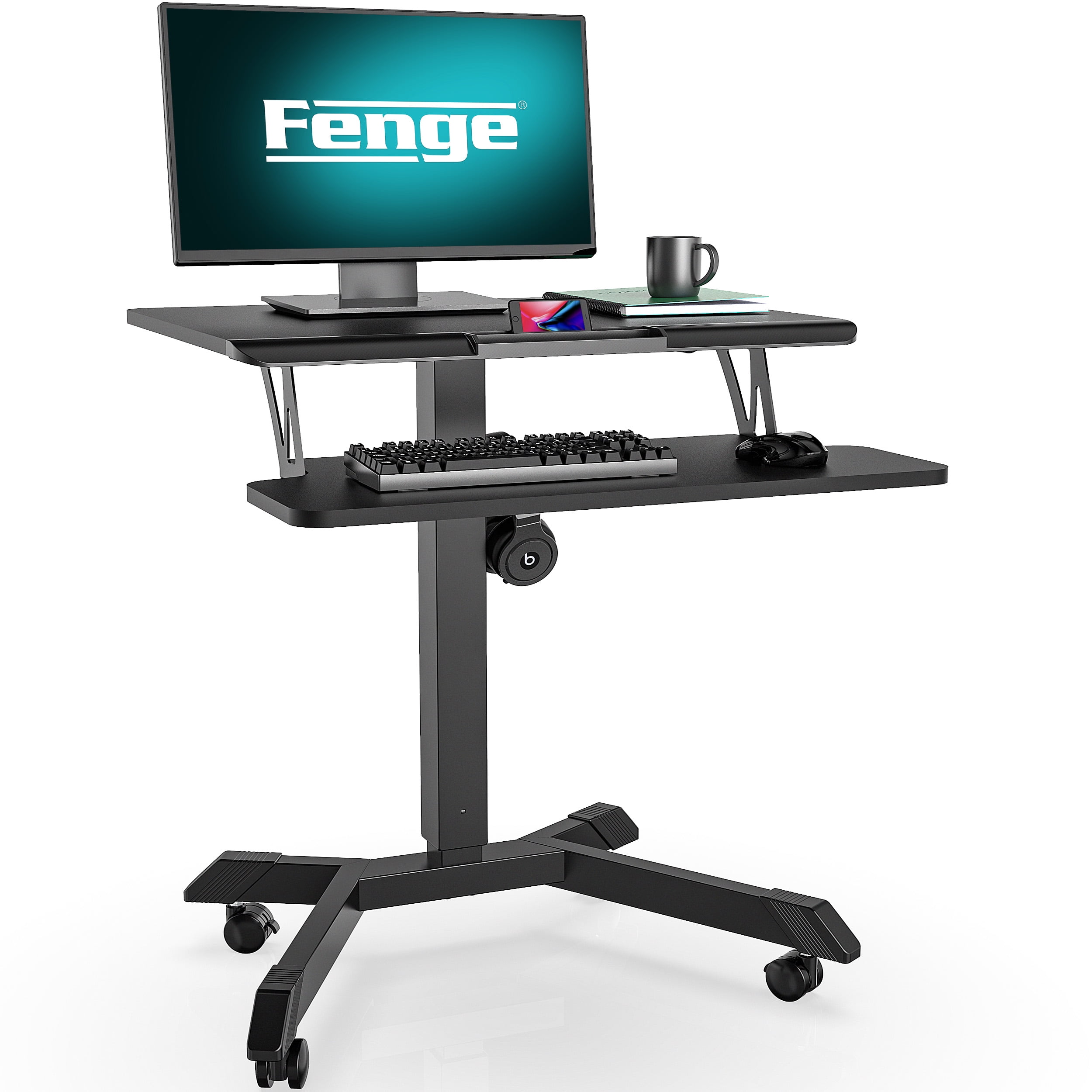Fenge Mobile Standing Desk, Laptop Desk with Keyboard - Walmart.com