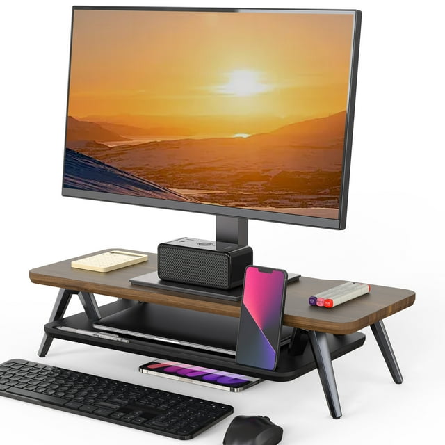 Fenge Monitor Stand, 2 Tiers Monitor Stands Riser, 23.6 Inch Computer ...