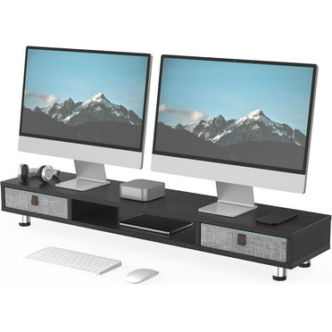 Fenge Acrylic Monitor Stand Riser, 43.1 inch Clear Dual Acrylic ...