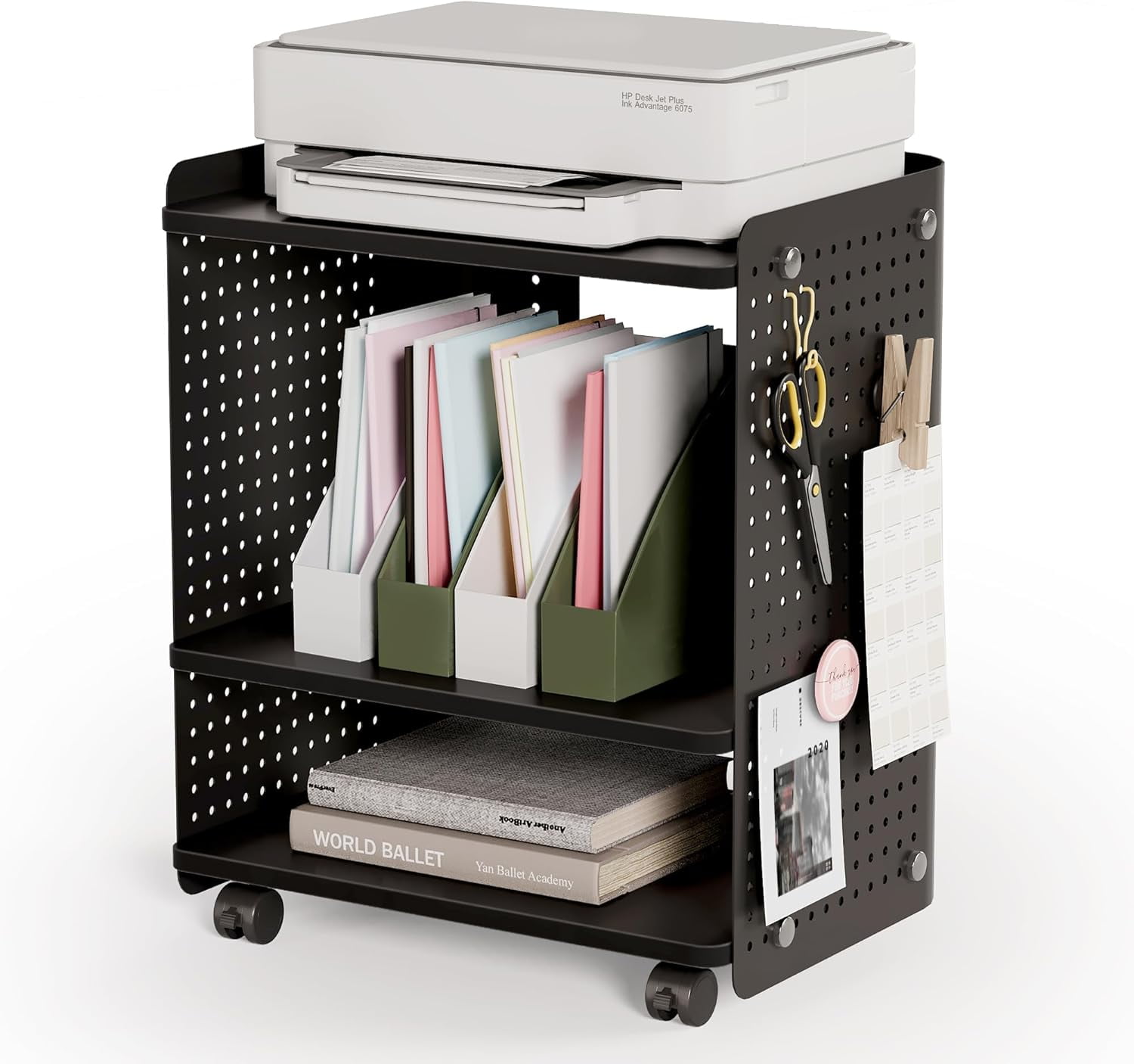 Fenge Printer Stand, 3 Tier Under Desk Printer Table with Adjustable ...