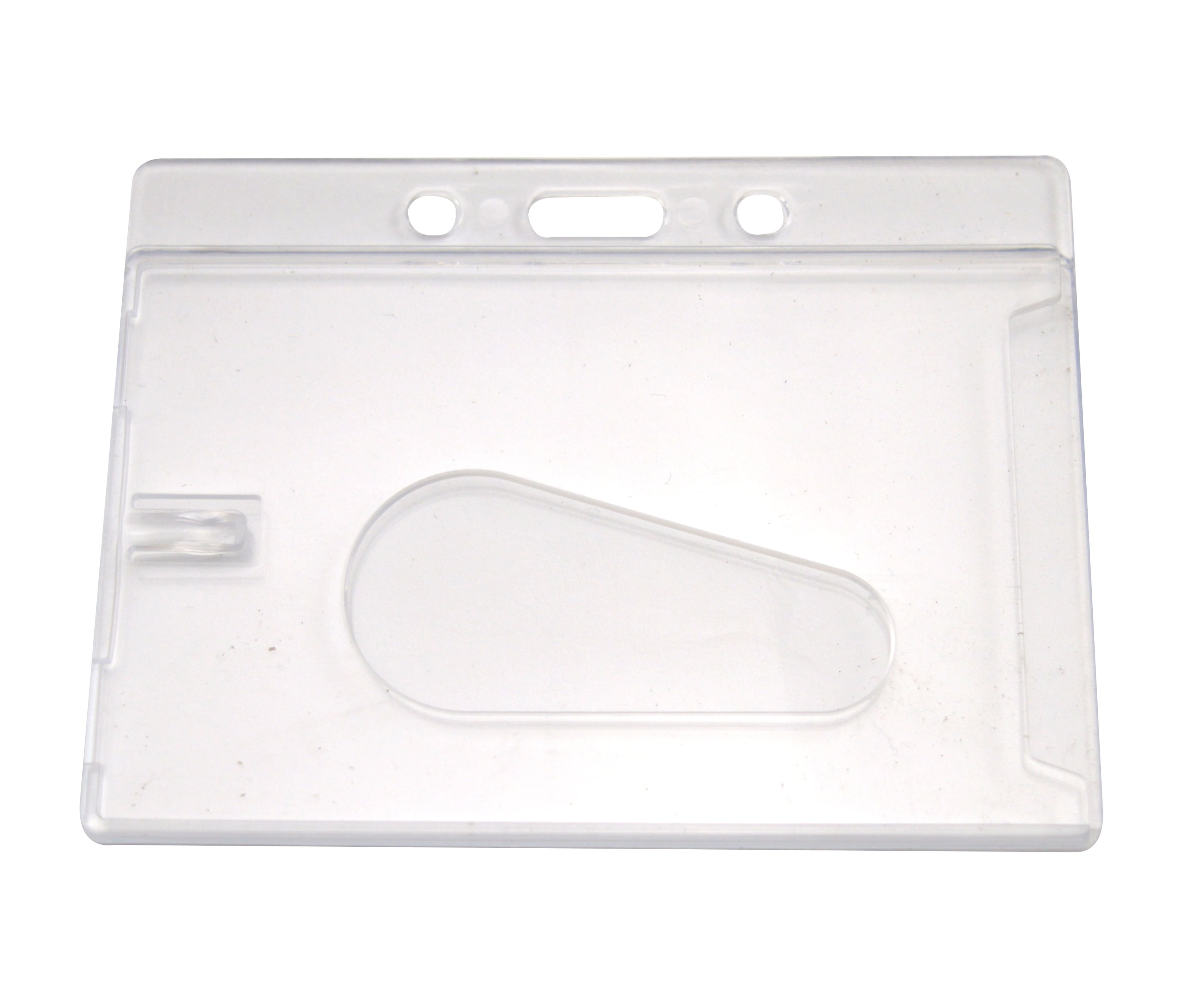 Fenggtonqii 86mmx54mm Horizontal ID Card Pass Badge Holder Hard Plastic ...