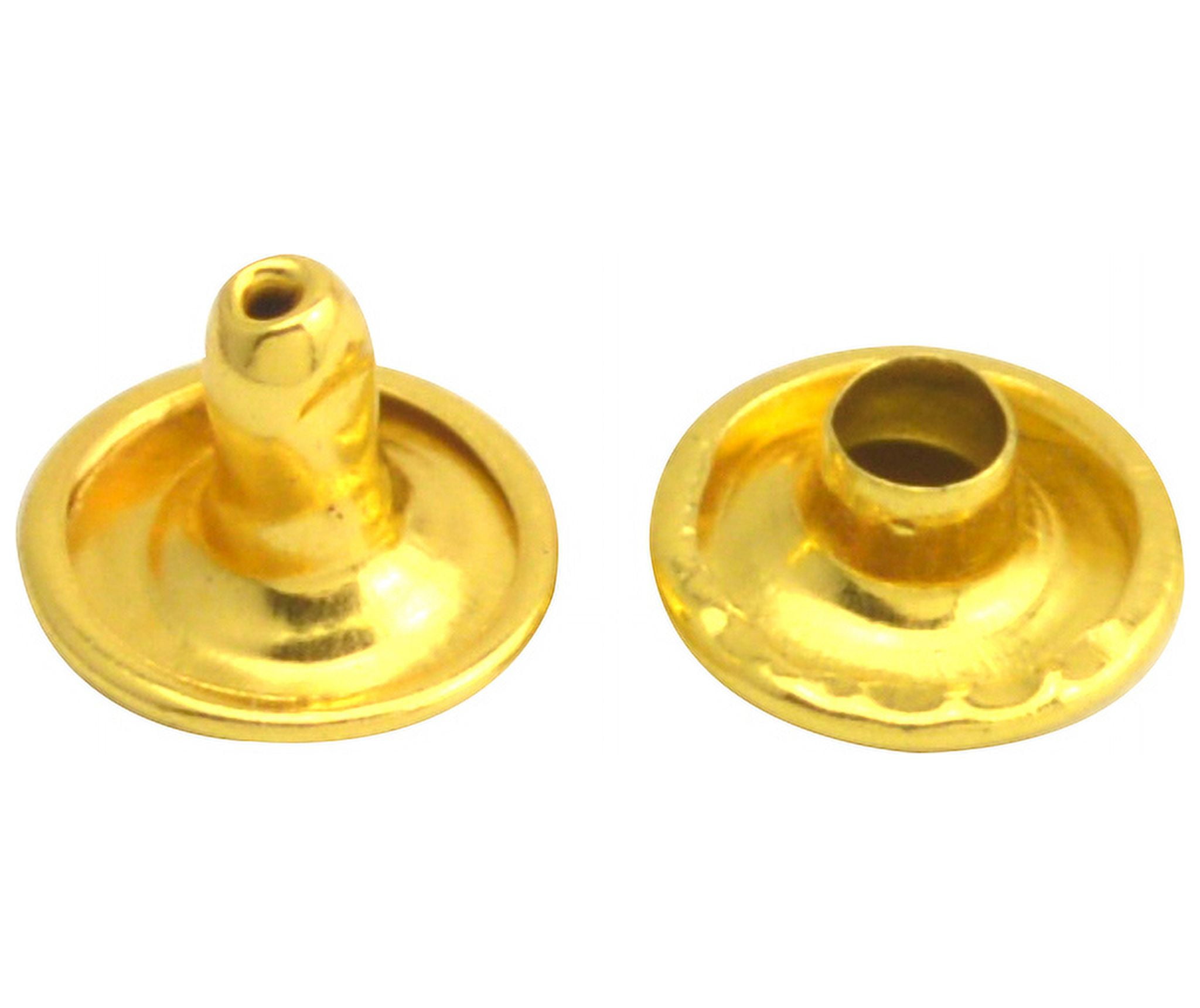 Fenggtonqii Golden Double Cap Leather Rivets Tubular Metal Studs Cap ...