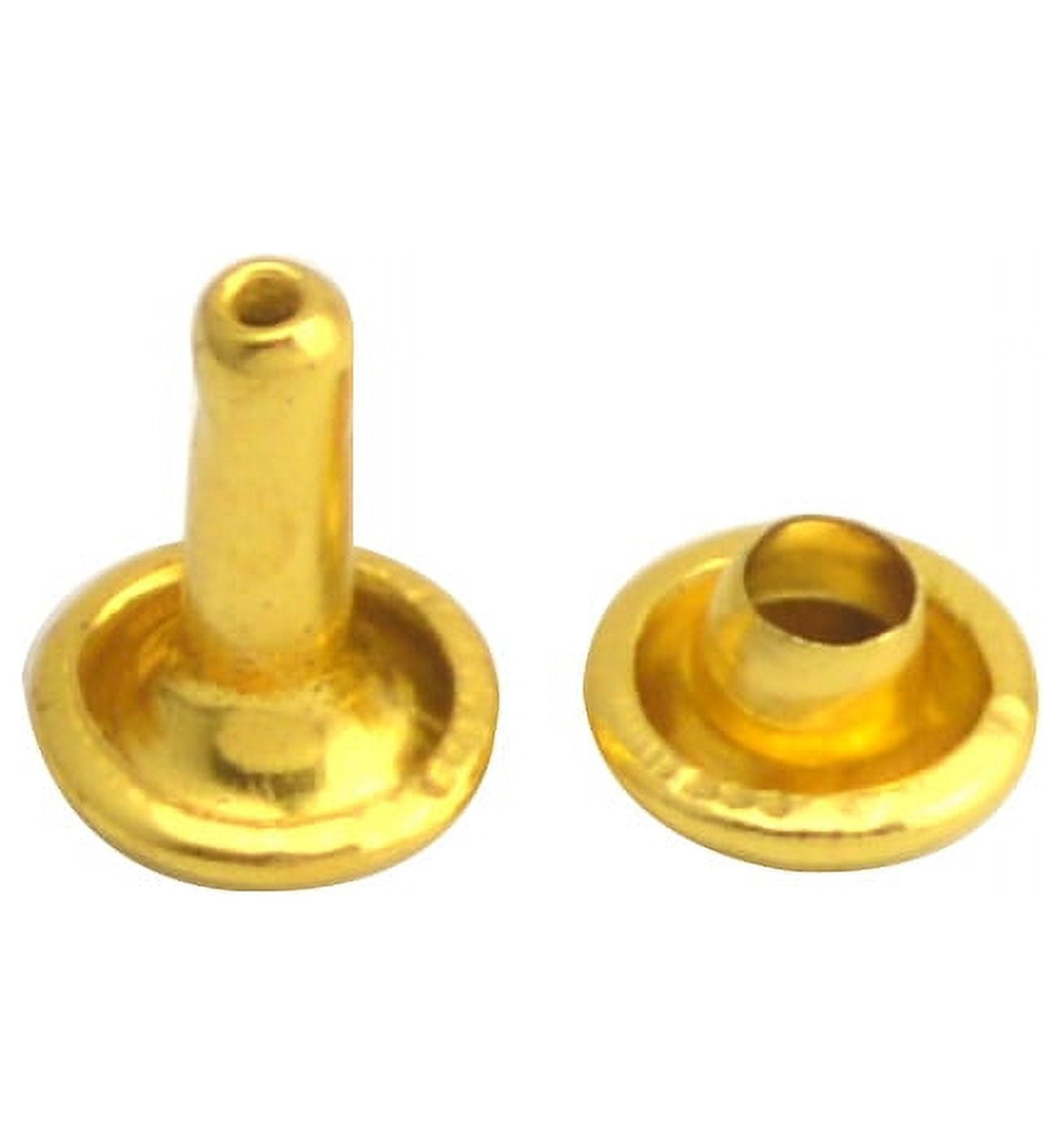 Fenggtonqii Golden Double Cap Leather Rivets Tubular Metal Studs Cap ...