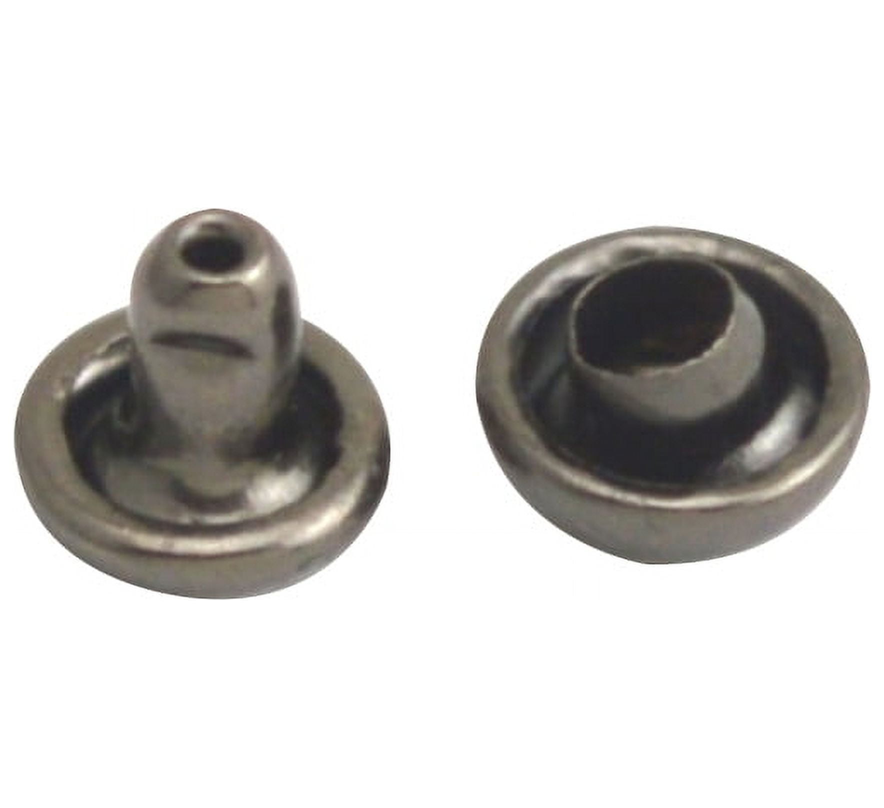 Fenggtonqii Gun Color Double Cap Leather Rivets Tubular Metal Studs Cap ...