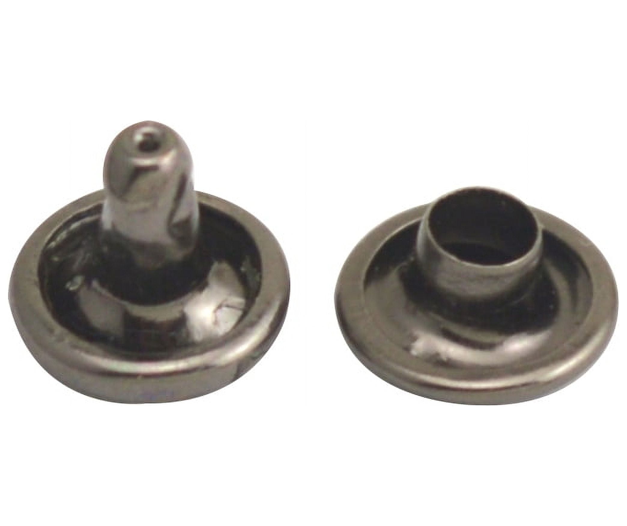 Fenggtonqii Gun Color Double Cap Leather Rivets Tubular Metal Studs Cap ...