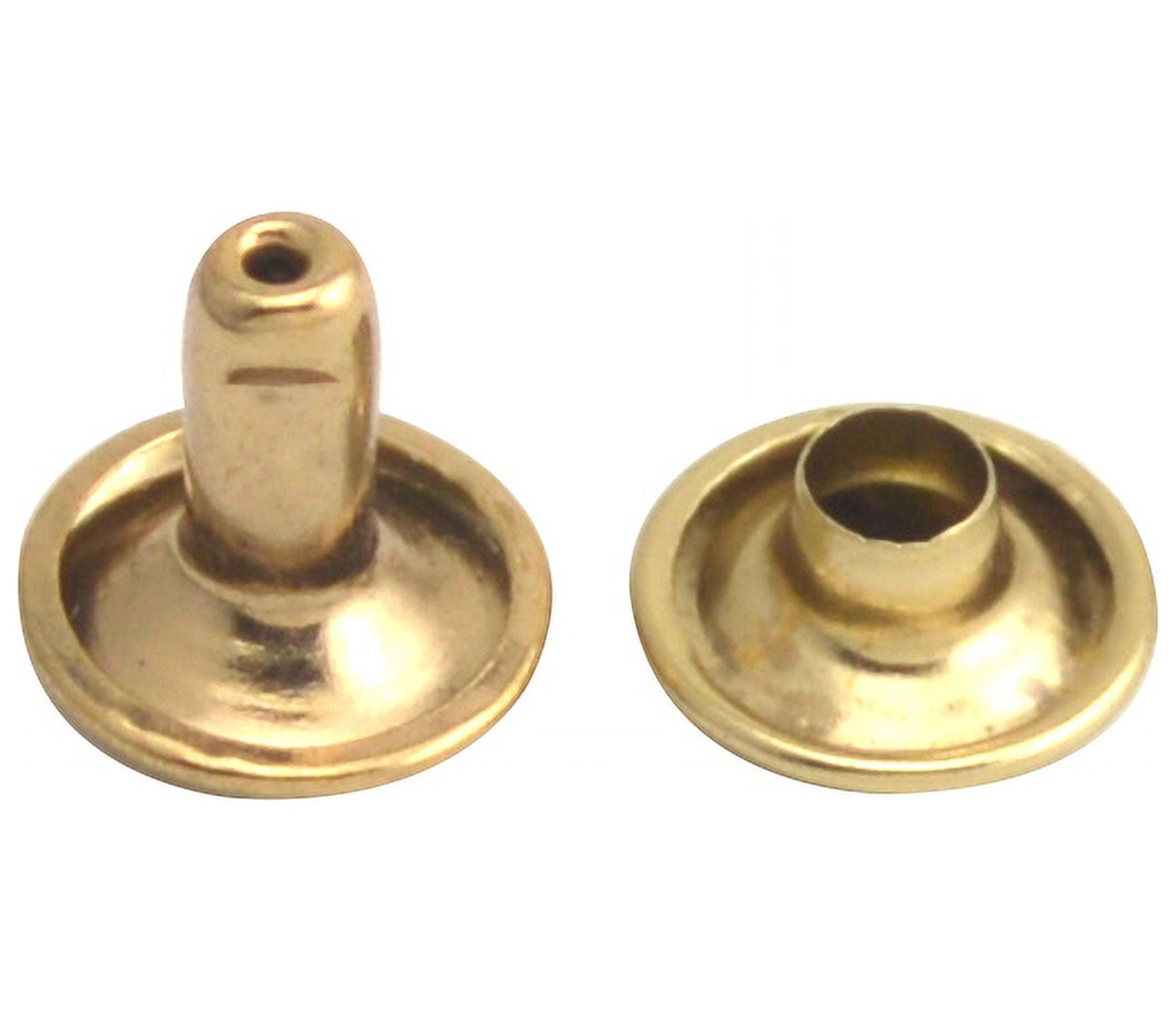 Fenggtonqii Light Golden Double Cap Leather Rivets Tubular Metal Studs ...