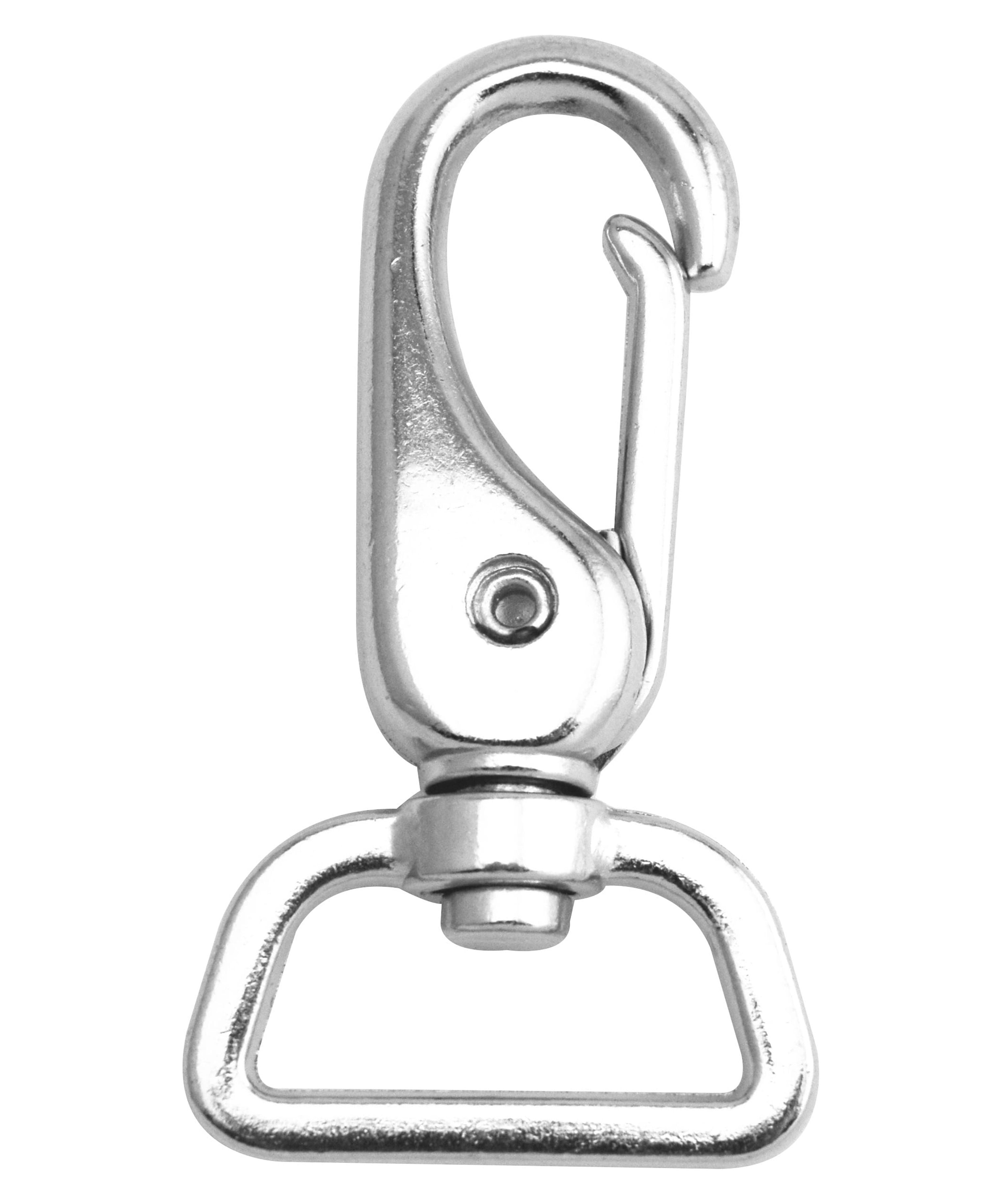 Fenggtonqii Silvery 1" Inner Diameter D Ring Medium Hook Lobster Clasps Swivel Snap Buckle Pack ...