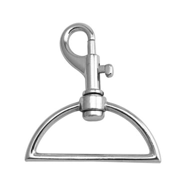 Fenggtonqii Silvery 1" Inner Diameter D Ring Medium Spring Buckle Lobster Clasps Swivel Snap ...