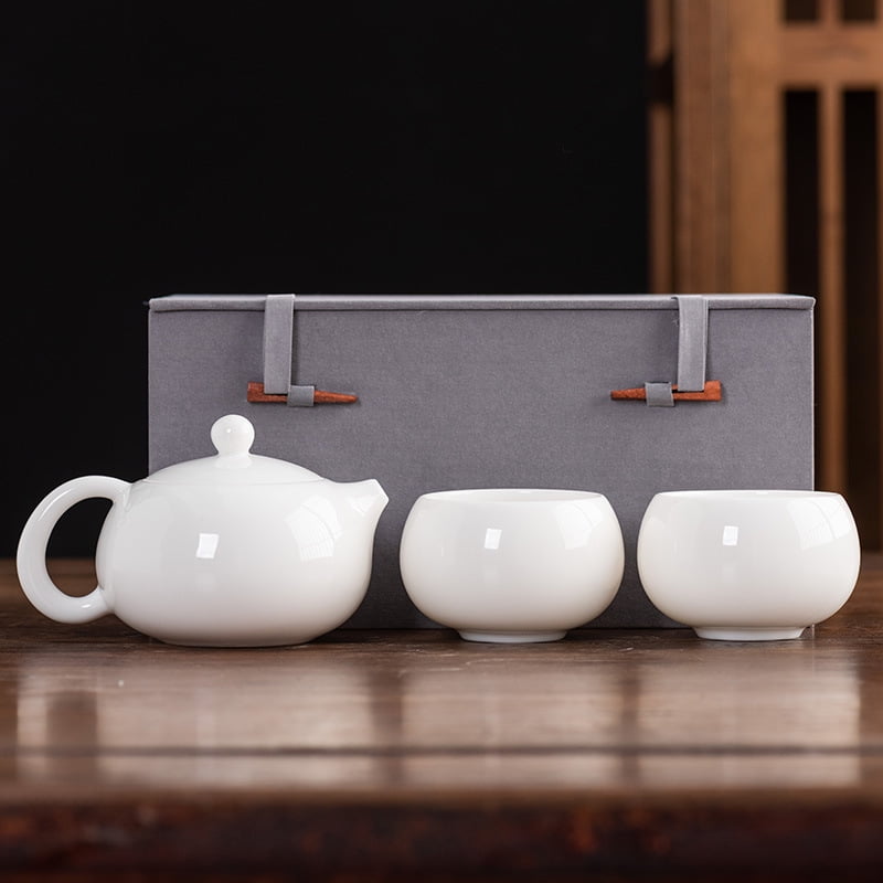 Fengming Pot White Jade White Porcelain Xi Shi Teapot One Pot Two Cups ...